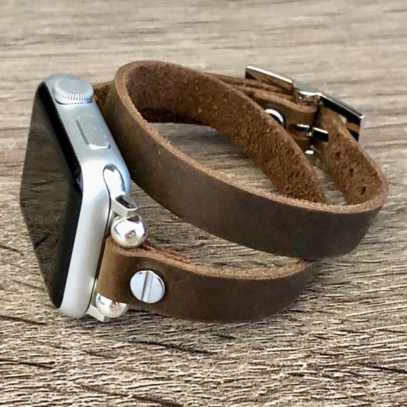 Apple | Jewelry | Stainless Vintage Brown Apple Watch Strap Band | Poshmark